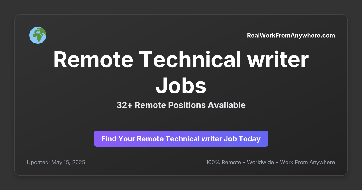 Remote Technical writer Jobs | Work from Anywhere Remote Technical writer Jobs | Work from Anywhere
